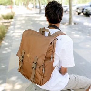 BOTELA - Sustainable 15.6" Laptop Backpack, Made with 100% Polyester Fabric From Recycled Plastic Bottles, EcoFriendly Bag, Beige