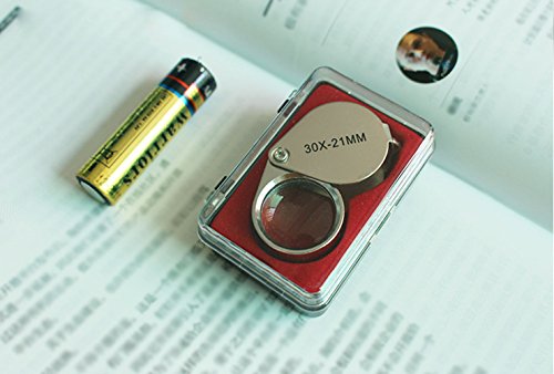 Aiernuo Loupes 10x Glass Jeweler Loupe Loop Eye Magnifier Magnifying Magnifier Metal Body Silver (10x21mm)