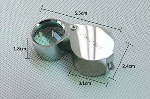 Aiernuo Loupes 10x Glass Jeweler Loupe Loop Eye Magnifier Magnifying Magnifier Metal Body Silver (10x21mm)