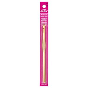 susan bates silvalume crochet hooks 5-1/2″: size j (6mm), light yellow