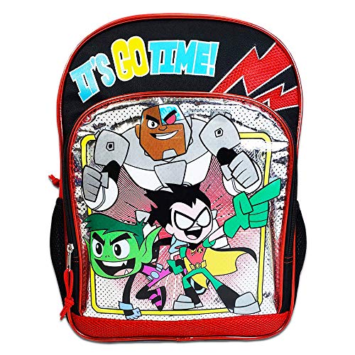 Teen Titans Go Backpack for School Kids ~ Deluxe 16" Teen Titans Backpack (Teen Titans School Supplies)