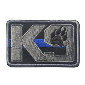 veelkrom k9 & crossbone killer attack police dog fastener patch embroidered army swat morale hook loop backing tactial badge swat for service animal vest (k9 blue line)