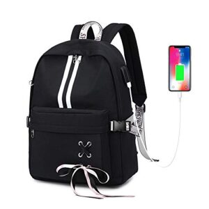 shouldcat school backpack for girls bookbags laptop backpack with usb charging port 15.6 inch laptop school bag