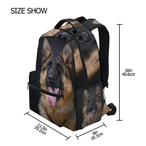 TropicalLife German Shepherd Dog Backpacks School Bookbag Shoulder Backpack Hiking Travel Daypack Casual Bags