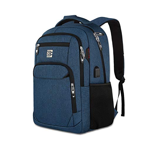 FANDARE Unisex Backpack Business Laptop Daypack Travel Rucksack with USB Charging Port Waterproof College School Computer Bag Bookbag for Women & Men Fits 15.6 Inch Laptop and Notebook Blue