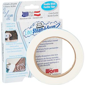 Warm Company Lite Steam-A-Seam 2 Double Stick Fusible Web: 1/2x20 Yds