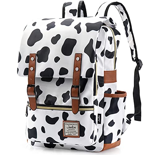 Junlion Slim Laptop Backpack College Student School Bag Travel Rucksack Daypack Cow One Size