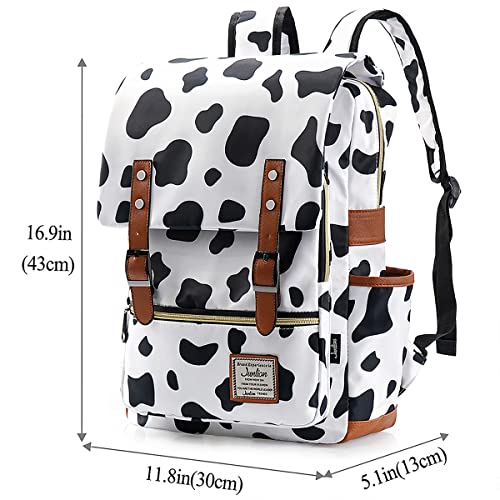 Junlion Slim Laptop Backpack College Student School Bag Travel Rucksack Daypack Cow One Size