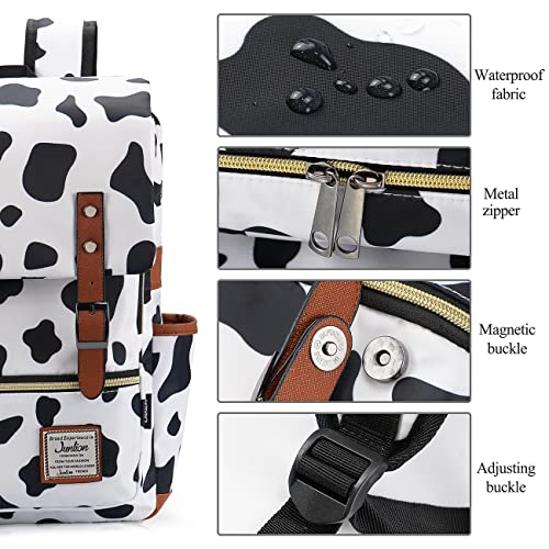 Junlion Slim Laptop Backpack College Student School Bag Travel Rucksack Daypack Cow One Size