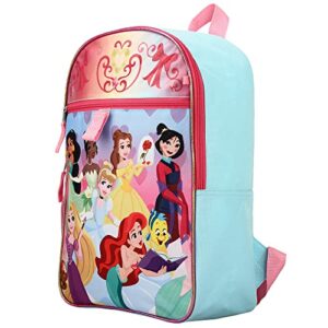 Disney Princesses Backpack With Lunch box set for kids 6 Piece