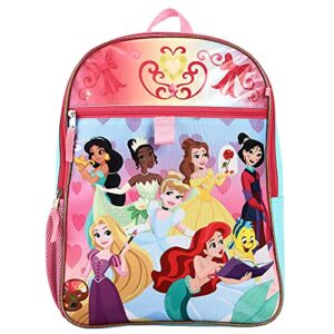 Disney Princesses Backpack With Lunch box set for kids 6 Piece