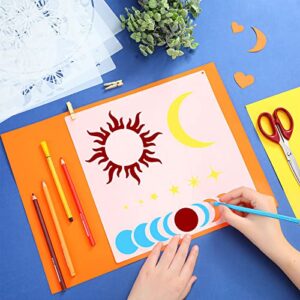 9 Pieces Mandala Sun and Moon Stencil Moon Sun Flower Star Stencil Mandala Sun Moon Stencils Reusable Painting Templates with Metal Open Ring for DIY Scrapbooks Painting on Wood Wall Home Decor Supply