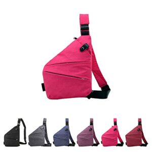 unqlux 2023 new personal flex bag, fashion anti-thief slim sling bag, adjustable crossbody bag, side crossbody backpack for outdoor (rose red-right)