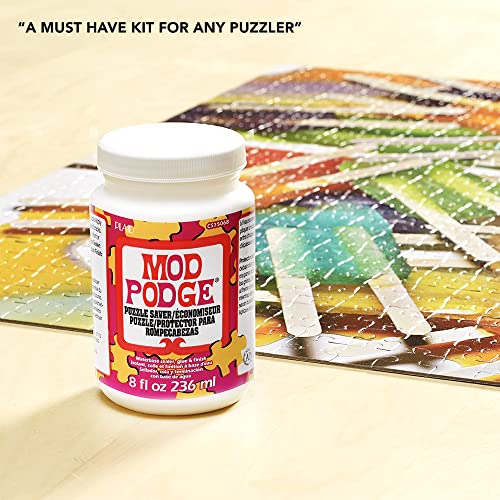 Mod Podge Puzzle Saver Glue Kit, Adhesive Brushes for Jigsaw Puzzles, Boards, Mats, Pixiss Accessory Kit with Glue Spreaders, Gloves, Brushes, Palette Knife Set