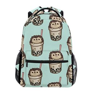 backpack for girls boys stylish boba milk tea backpack lightweight school college travel bags halloween thanksgiving gifts