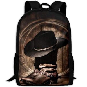 western cowboy boots interest print custom unique casual backpack school bag travel daypack gift