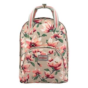 Cath Kidston Matt Oilcloth Multi Pocket Backpack Magnolia Pattern Stone Color Fitting 13" Laptop Rucksack