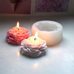 Flower Silicone Mold for Resin Candle Mold , 3D Candle Soap Mould Cake Fondant Chocolate Mold Epoxy Casting Resin Mould for Craft Handmade Gift (Peony)