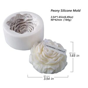 Flower Silicone Mold for Resin Candle Mold , 3D Candle Soap Mould Cake Fondant Chocolate Mold Epoxy Casting Resin Mould for Craft Handmade Gift (Peony)