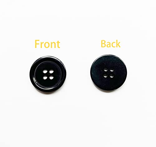 Wennuo 100Pcs Black Sewing Buttons,4-Hole Craft Buttons, 5 Sizes ,with Compartment Storage Box, Suitable for Sewing,Suit Coat Shirt Buttons，DIY Decoration (Black)