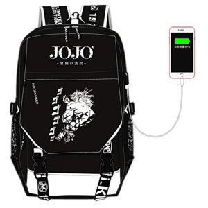 kujo jotaro oxford school bags women usb charging laptop backpack canvas bookbag travel daypack (21)