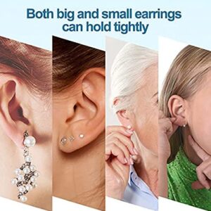 Earring Backs,18K Gold Silicone Earring Backs for Studs /Droopy Ears,Locking Secure Earring Backs for Heavy Earring,No-Irritate Hypoallergenice Soft Clear Earring Backs for Adults&Kids