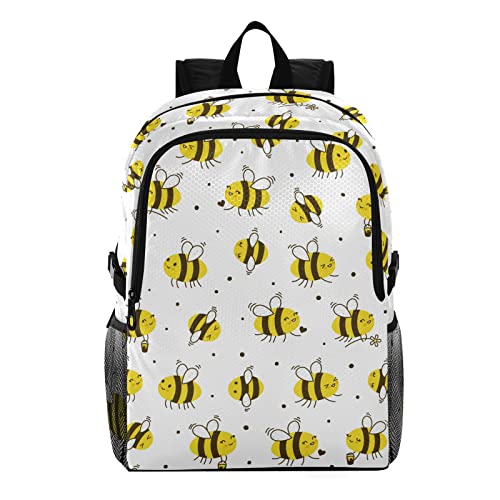 Kigai Cute Honey Bees Backpack for Men Women,22L Casual Hiking Travel Back Pack Lightweight Waterproof Durable Foldable Backpack