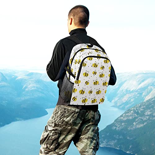 Kigai Cute Honey Bees Backpack for Men Women,22L Casual Hiking Travel Back Pack Lightweight Waterproof Durable Foldable Backpack