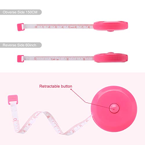 Tape Measure, 10 Pack Measuring Tape for Body 60 Inch, Retractable Fabric Small Tape Measure for Sewing Tailor Medical Craft Cloth