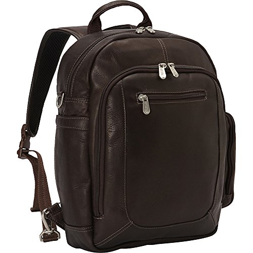 Piel Leather Laptop Backpack/Shoulder Bag, Chocolate, One Size