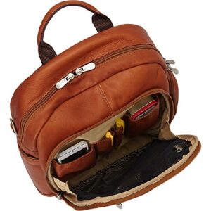 Piel Leather Laptop Backpack/Shoulder Bag, Chocolate, One Size