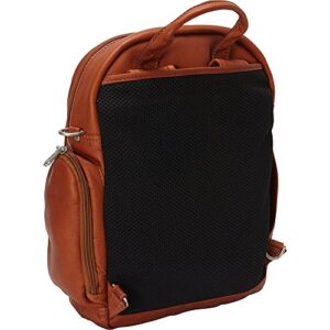 Piel Leather Laptop Backpack/Shoulder Bag, Chocolate, One Size