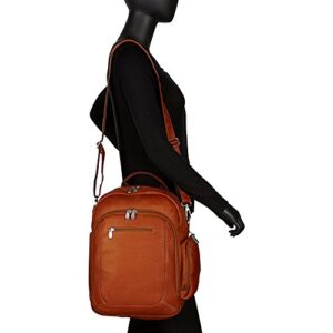 Piel Leather Laptop Backpack/Shoulder Bag, Chocolate, One Size