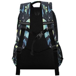 Teal Moth Butterfly Backpacks Travel Laptop Daypack School Book Bag for Men Women Teens Kids