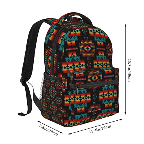 Indian Native American School Backpack Bookbags Laptop Backpacks Camping Travel Outdoor Shoulder Bag for Teen Men Women