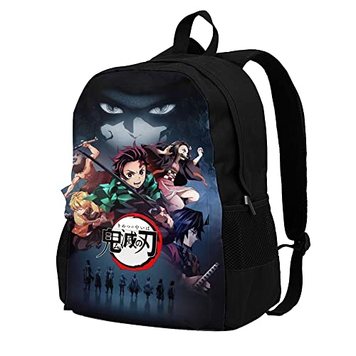 Horckey Anime Backpack Unisex Large Kimetsu No Yaiba Casual Bag Lightweight Multipurpose Travel Laptop Backpack