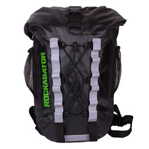 rockagator firebreak ultralight 25-liter waterproof backpack (black/green, 25 liter)