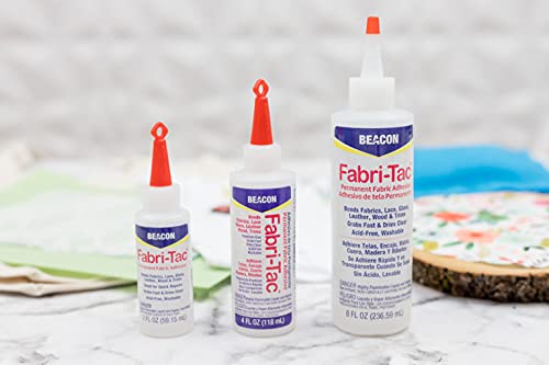 Beacon Fabri-Tac Permanent Adhesive, 8 Ounce Bottle - Premium Crafting & Fabric Glue