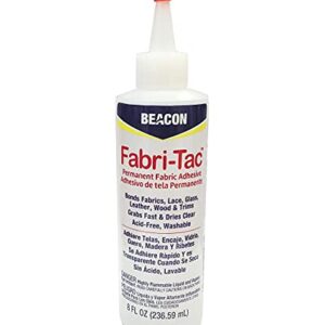 Beacon Fabri-Tac Permanent Adhesive, 8 Ounce Bottle - Premium Crafting & Fabric Glue