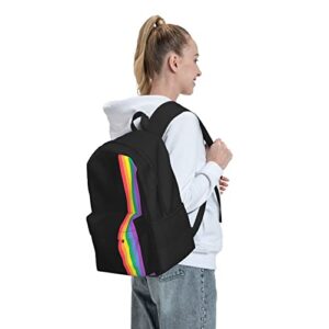 Rainbow Pride Lgbtq Strip Backpacks Bookbag Laptop School Bags Travel Casual Business Daypack For Adults Students