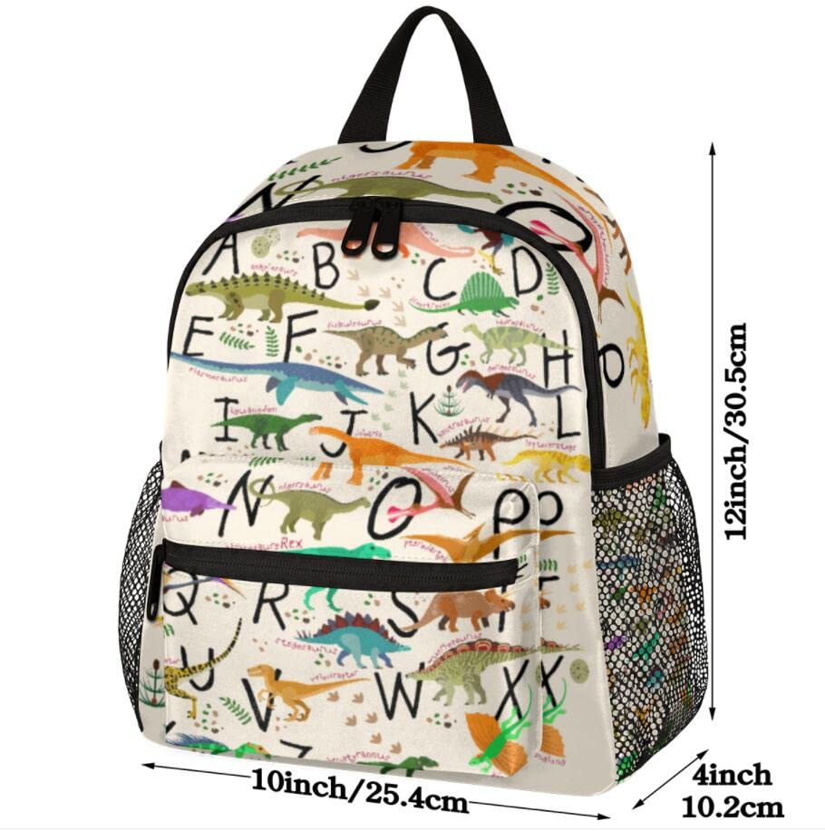 AUUXVA Kids Backpack Tropical Alphabets Dinosaurs Travel School Bags for Girls Boys (Color3)