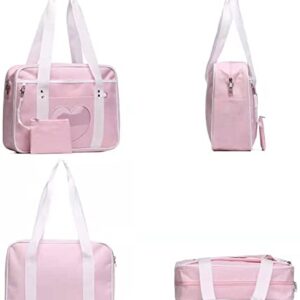 HEHELIFE Heart Kawaii Bag with Kawaii Wallet & Rabbit Pin Doll,ITA Japanese School Bag Kawaii shoulder bag for Women laptop bag Kawaii Backpack Girls