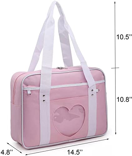 HEHELIFE Heart Kawaii Bag with Kawaii Wallet & Rabbit Pin Doll,ITA Japanese School Bag Kawaii shoulder bag for Women laptop bag Kawaii Backpack Girls