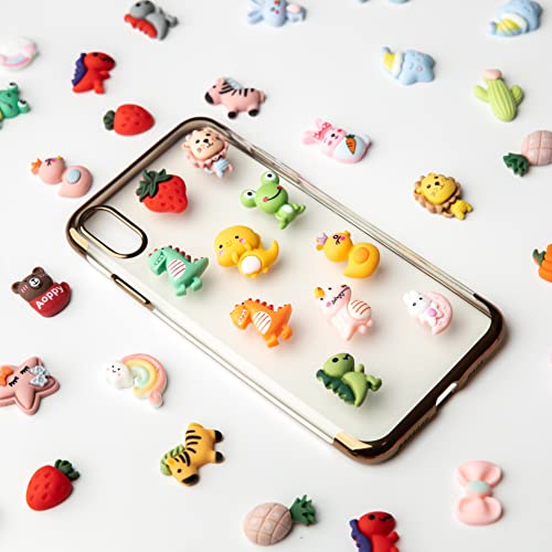 Slime Charms Cartoon Animal and Fruit Cute Set - Mixed Lot Assorted Fruit Resin Flatback Cute Sets for DIY Crafts Making,Decorations,Scrapbooking,Embellishments,Hair Clip 25pcs