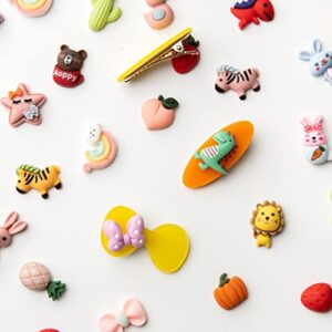 Slime Charms Cartoon Animal and Fruit Cute Set - Mixed Lot Assorted Fruit Resin Flatback Cute Sets for DIY Crafts Making,Decorations,Scrapbooking,Embellishments,Hair Clip 25pcs