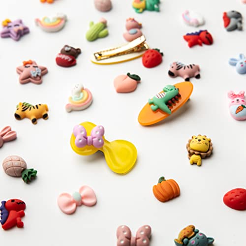 Slime Charms Cartoon Animal and Fruit Cute Set - Mixed Lot Assorted Fruit Resin Flatback Cute Sets for DIY Crafts Making,Decorations,Scrapbooking,Embellishments,Hair Clip 25pcs