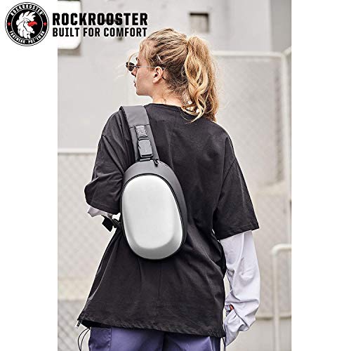 ROCKROOSTER ARCH Shell Backpack, Chest Shoulder Bag, Multipurpose Crossbody Bag, Shaping Daypack -A3-Silver