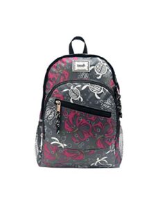 hawaii print 01 small backpack (honu family – grey)