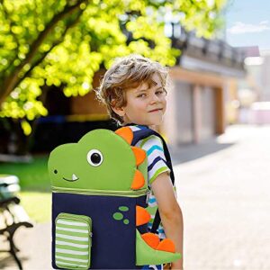 Toddler Backpack with Leash and Chest Strap for Boys Girls, Cute 3D Kindergarten School Backpack for Kid (Dinosaur)