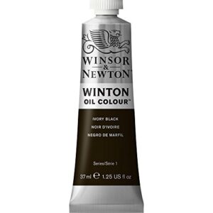 winsor & newton winton oil color, 37 ml (1.25-oz), ivory black